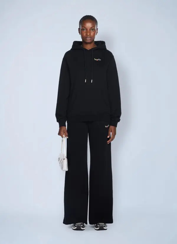 Off-White Arrow Glass Flower Logo Hooded Sweatshirt - Black