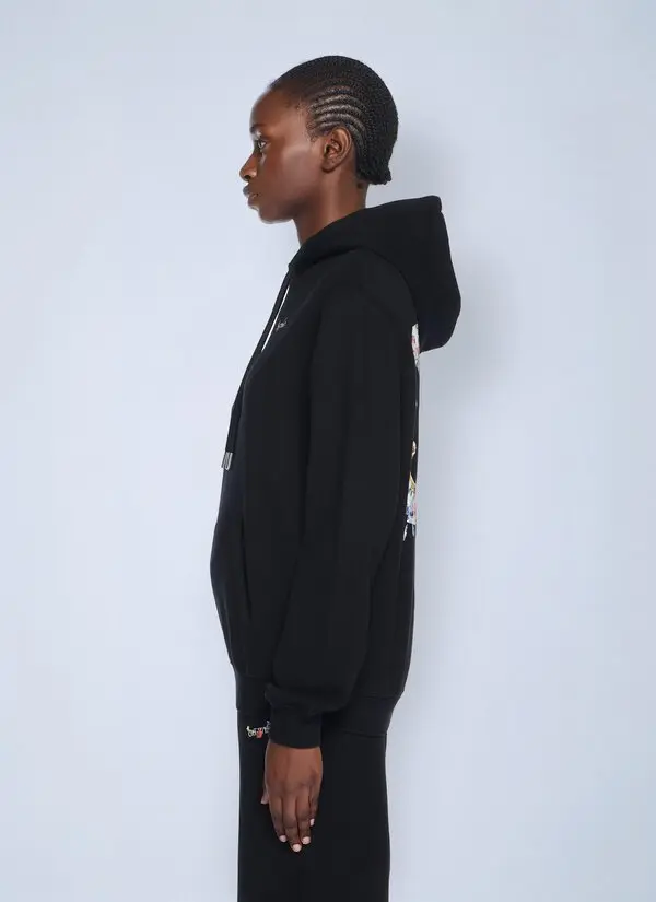 Off-White Arrow Glass Flower Logo Hooded Sweatshirt - Black
