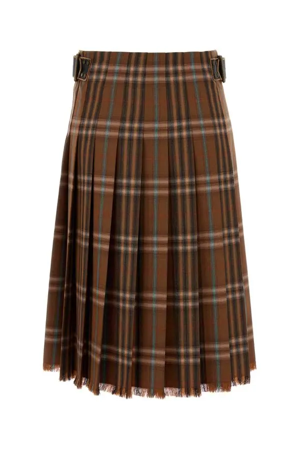 Burberry Embroidered Wool Skirt
