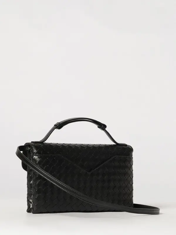 Bottega Veneta Small Knot Lock Intrecciato Leather Top Handle Bag - Black