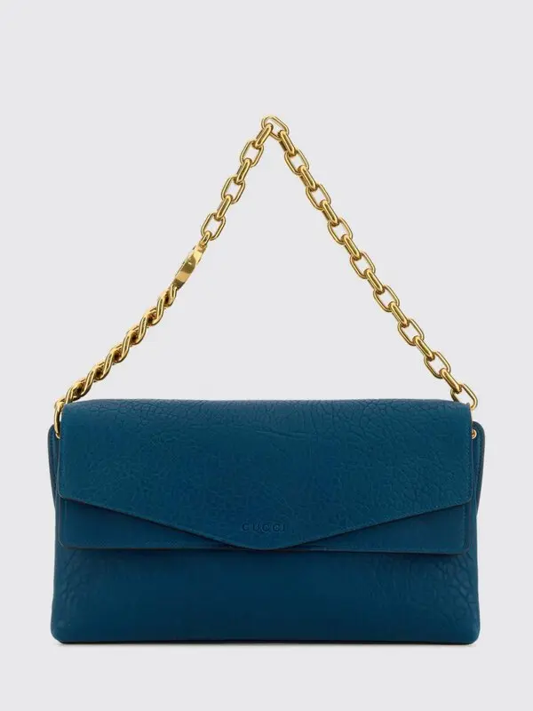 Gucci Grained Leather Shoulder Bag With Removable Chain Handle