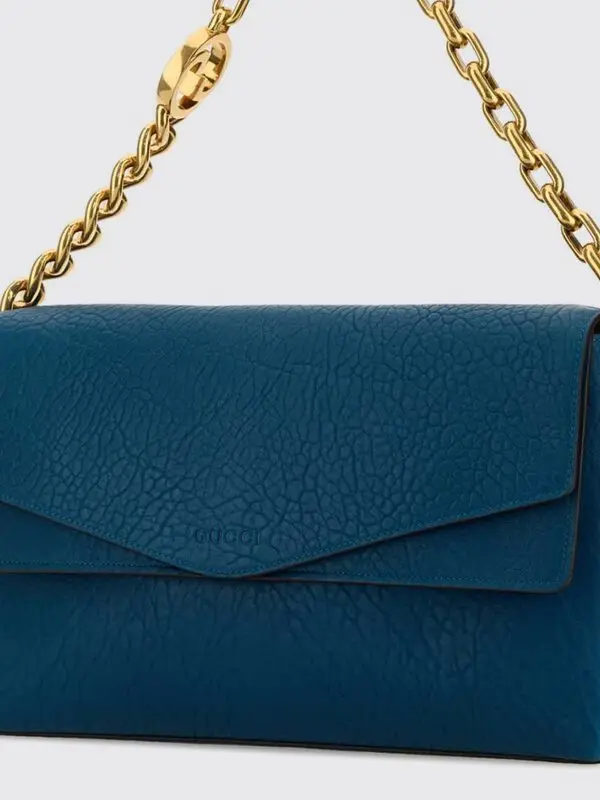 Gucci Grained Leather Shoulder Bag With Removable Chain Handle