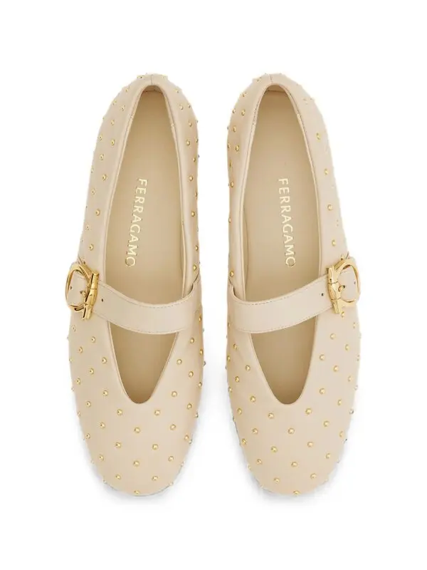 FERRAGAMO Quilted Leather Ballerina Flats - Multicolor