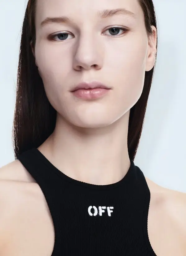 Off-White Off Stamp Ribbed Top