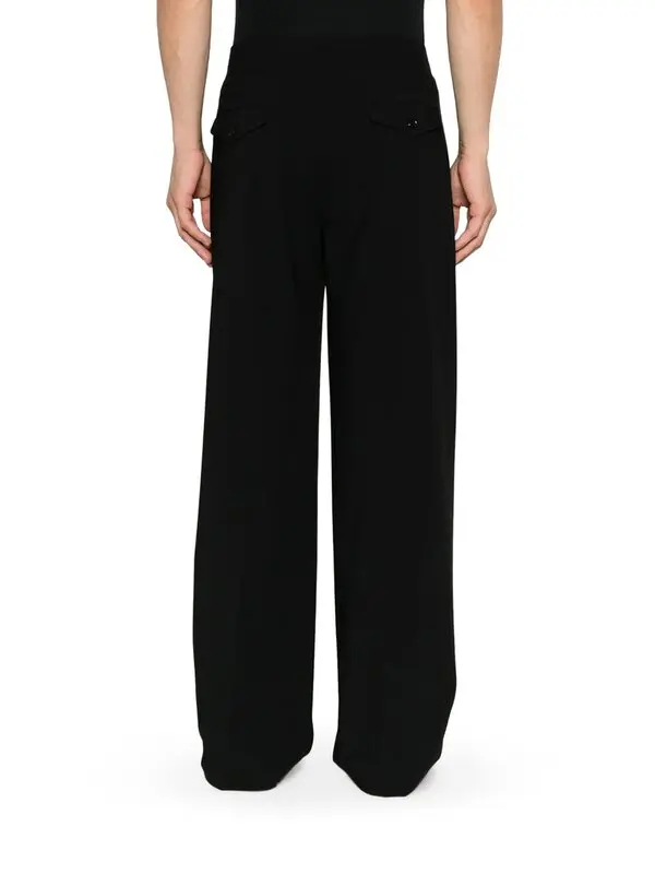 Giorgio Armani Double-pleat Trousers In Pure Virgin Wool
