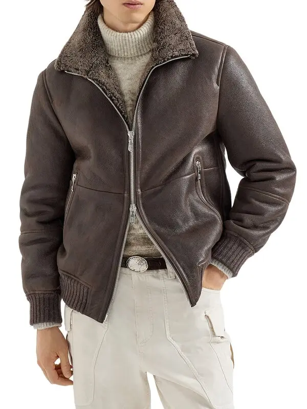 Brunello Cucinelli Vintage Shearling Bomber