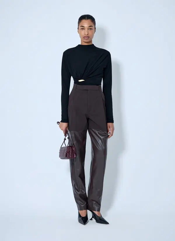 Bottega Veneta Twist Detail Long Sleeve Top - Black