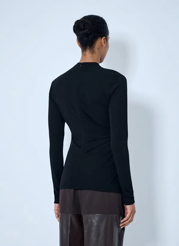 Bottega Veneta Twist Detail Long Sleeve Top - Black