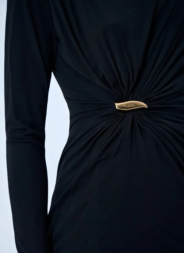 Bottega Veneta Twist Detail Long Sleeve Top - Black