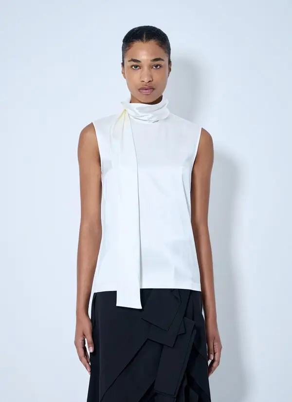 Bottega Veneta Sleeveless High-neck Top - White