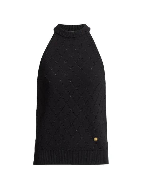 Balmain Virgin Wool High Neck Top - Multicolor
