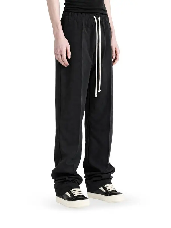 Rick Owens Slim Drawstring Wool Trousers With Drawstring