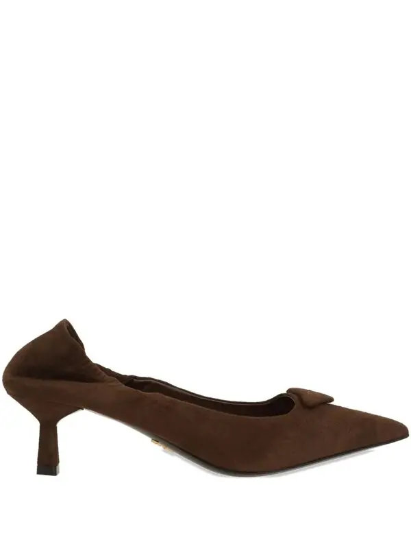 Prada Suede Pumps With Elastic - Brown