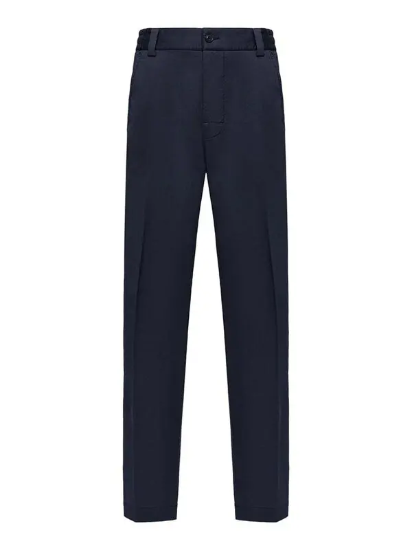 Moncler Tailored Cotton Trousers - Blue