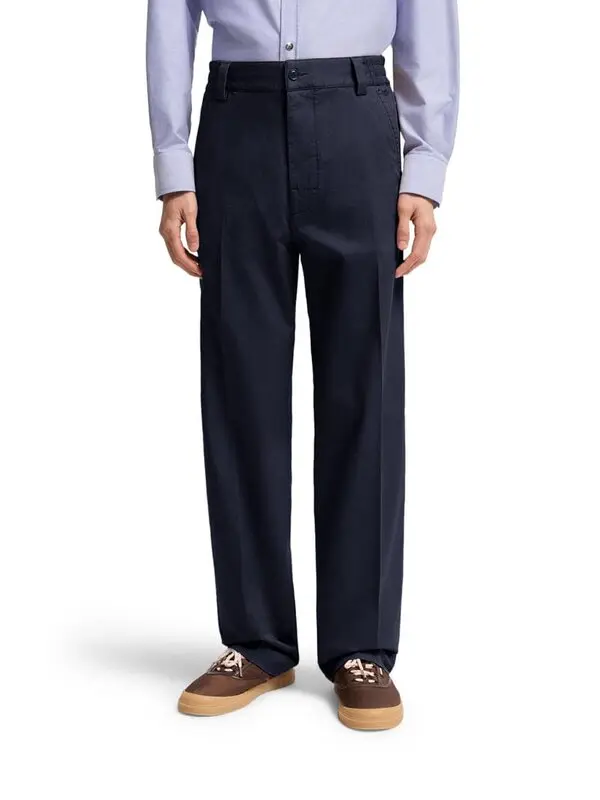 Moncler Tailored Cotton Trousers - Blue