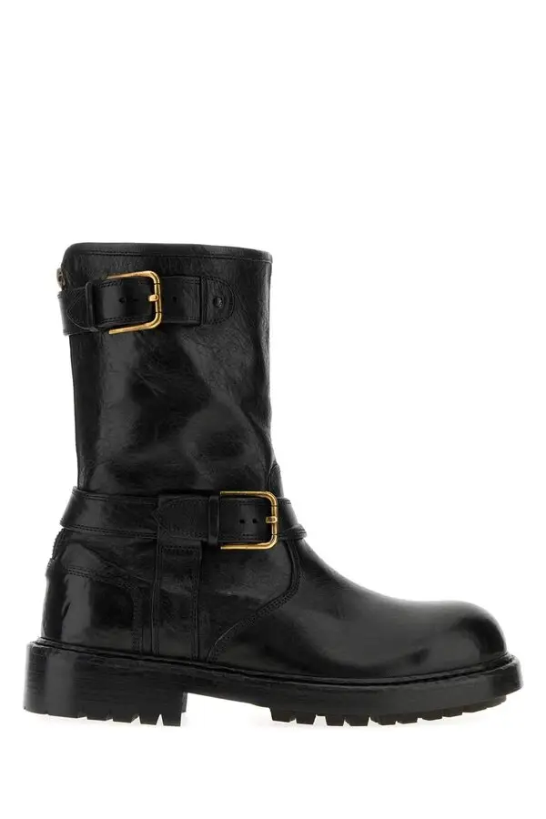 Dolce & Gabbana Leather Bernini Boots - Black
