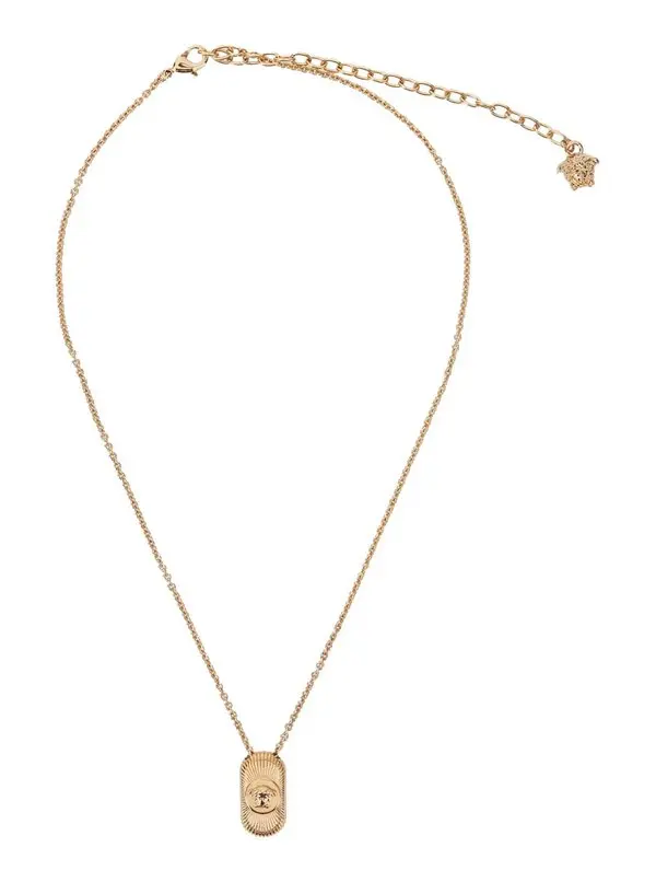 Versace Gold-colored Necklace With Medusa Head Pendant In Brass For - Multicolor
