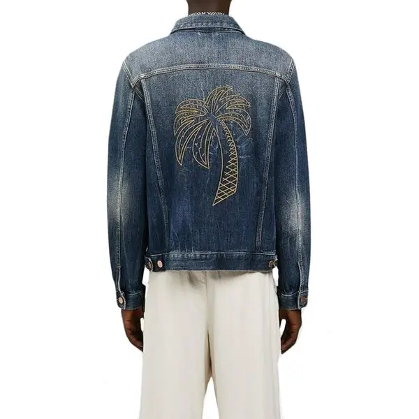 Palm Angels Embroidered Denim Jacket