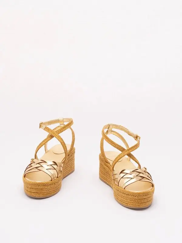 Valentino Garavani Bribri Leather Flatform Espadrilles