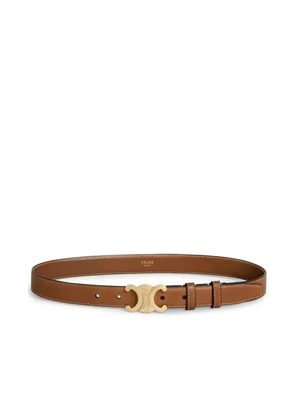 Celine Triomphe Belt In Natural Calf Leather - Tan