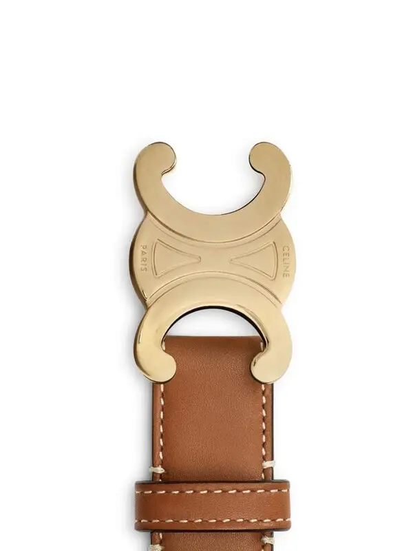 Celine Triomphe Belt In Natural Calf Leather - Tan