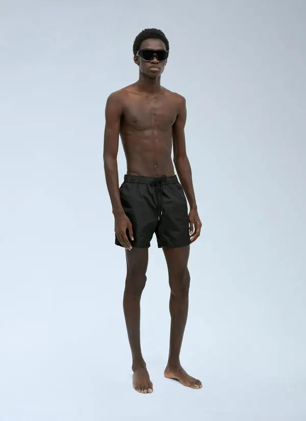 Moncler Logo Patch Swim Shorts - Black