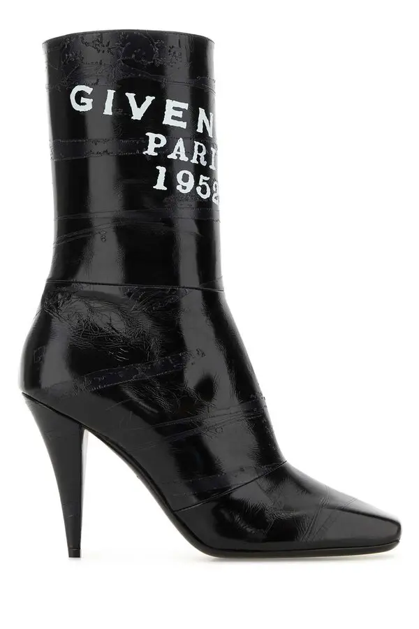 Givenchy Leather Sliced Square Tape Ankle Boots