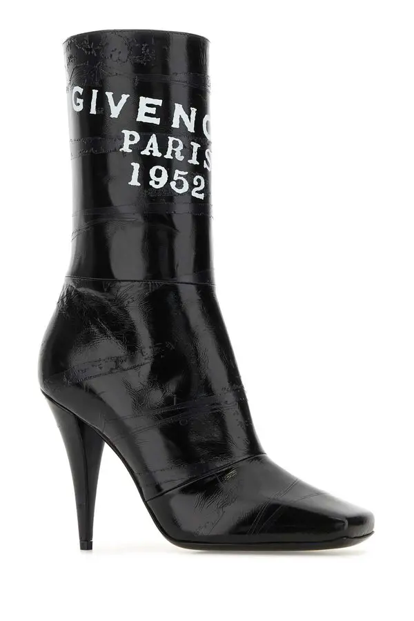 Givenchy Leather Sliced Square Tape Ankle Boots