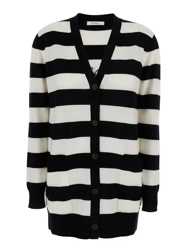 Max Mara Fiemme Wool Striped Cardigan - Multicolor