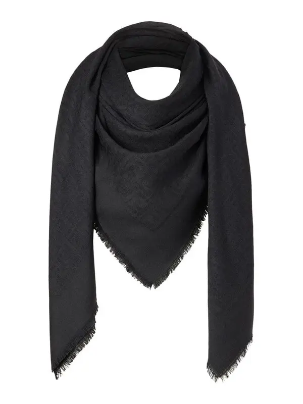 Fendi Wool, Silk And Cashmere Shawl - Black