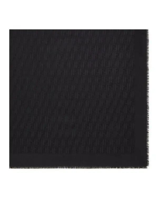 Fendi Wool, Silk And Cashmere Shawl - Black