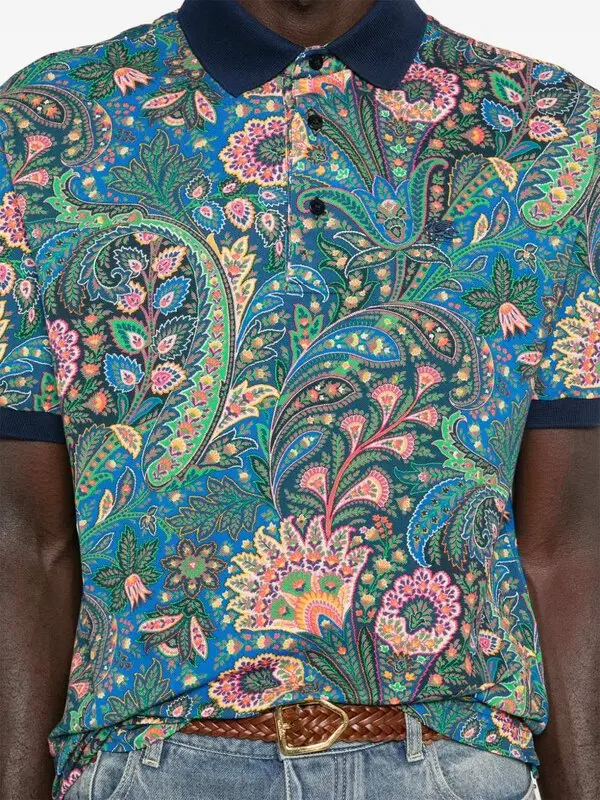 Etro Paisley Print Polo - Multicolor