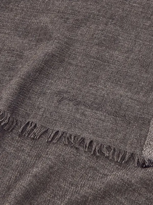 Giorgio Armani Cashmere And Silk Stole With Shiny Viscose Edge - Multicolor