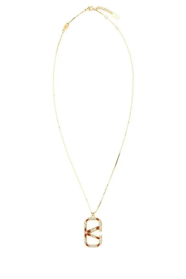 Valentino Garavani Metal Vlogo Necklace - Gold