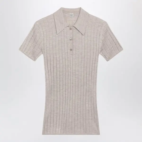 TOTEME Ribbed Cashmere And Silk Polo - Cream