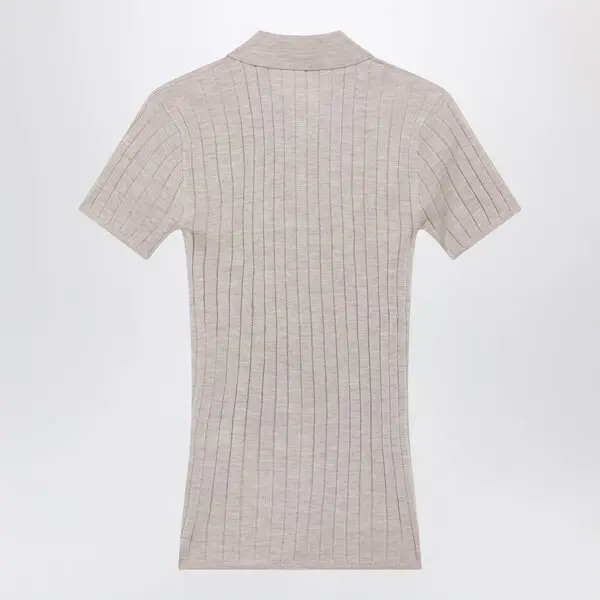 TOTEME Ribbed Cashmere And Silk Polo - Cream