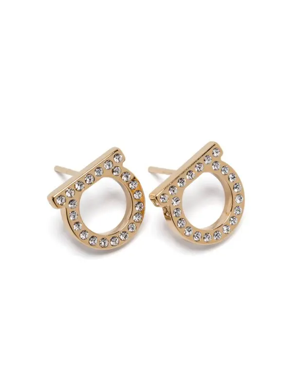 FERRAGAMO Gancini Crystal Earrings