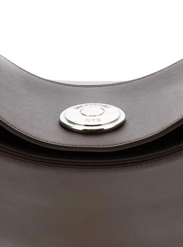 Jacquemus Shoulder Bag 'le Calisso Rond Large' With Adjustable Strap And Embossed Logo In Leather For - Brown
