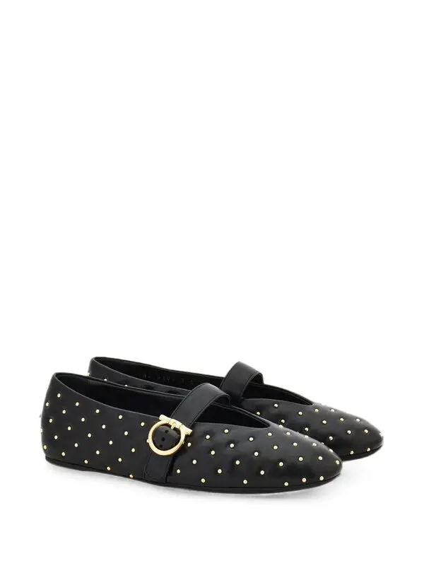 FERRAGAMO Leather Quilted Ballet Flats