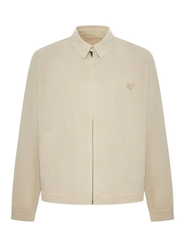 Prada Cotton Blouson With Logo - Cream