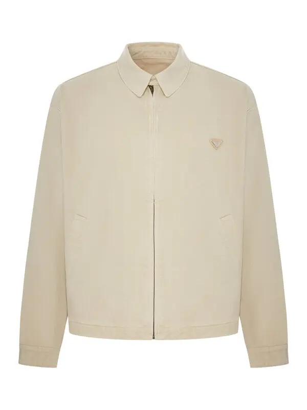 Prada Cotton Blouson With Logo - Cream