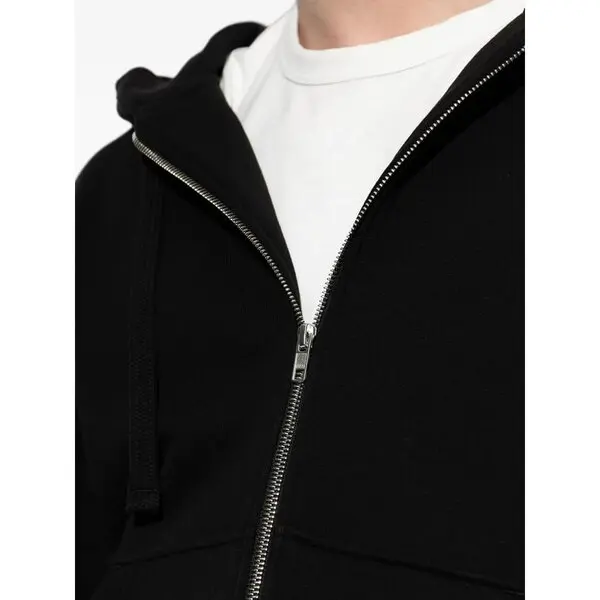 Kenzo Logo Embroidered Zip-up Hoodie - Black