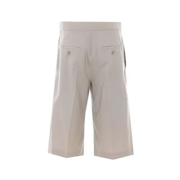 Max Mara Virgin Wool And Silk Bermuda Trousers - Gray