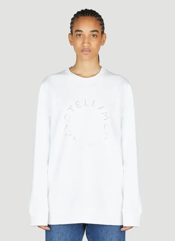 Stella McCartney Hotfix Rhinestone Logo Sweatshirt - White