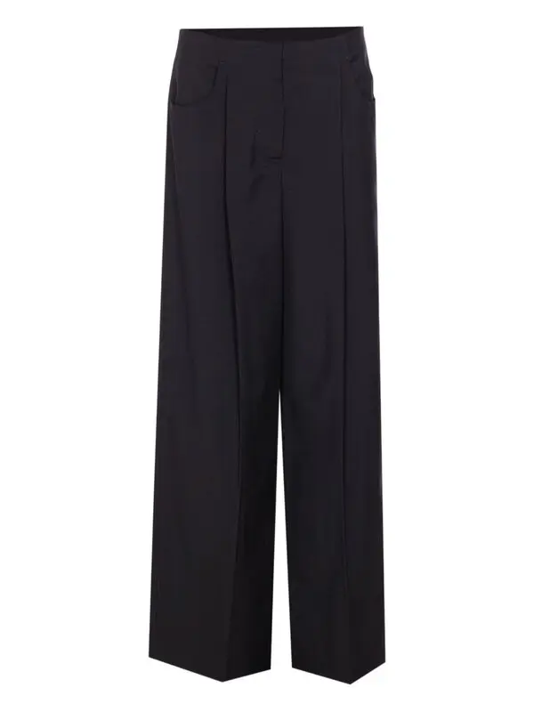Fendi Wool Wide-leg Trousers - Multicolor