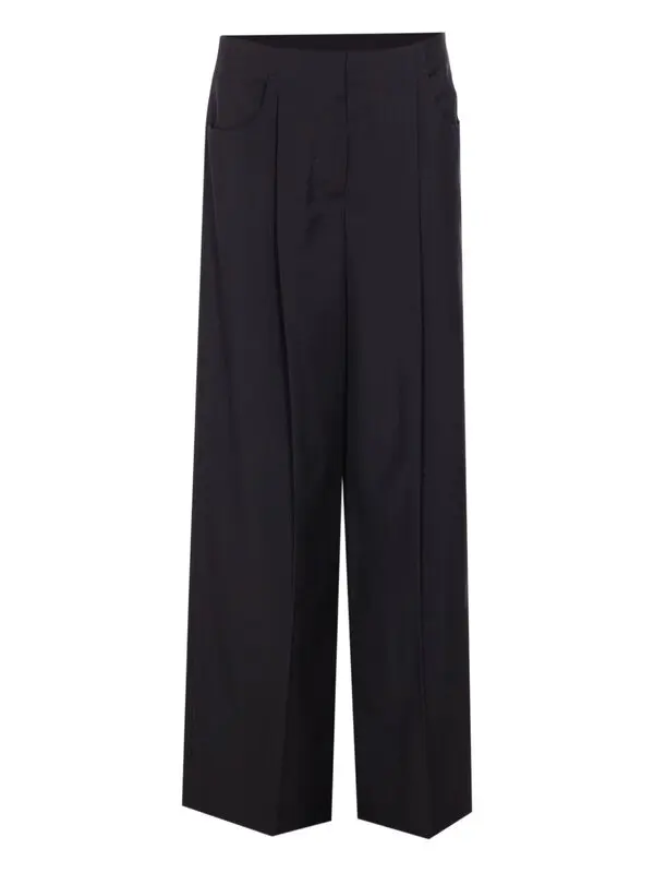 Fendi Wool Wide-leg Trousers - Multicolor