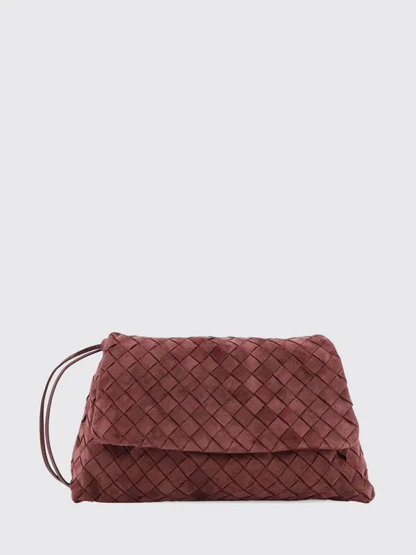 Bottega Veneta Woven Suede Giorno Bag - Red