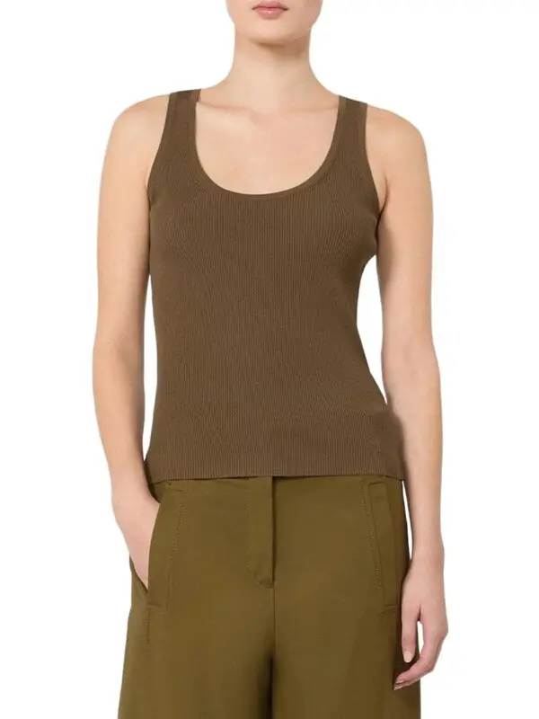 Max Mara Fitted Ribbed Top - Yellow