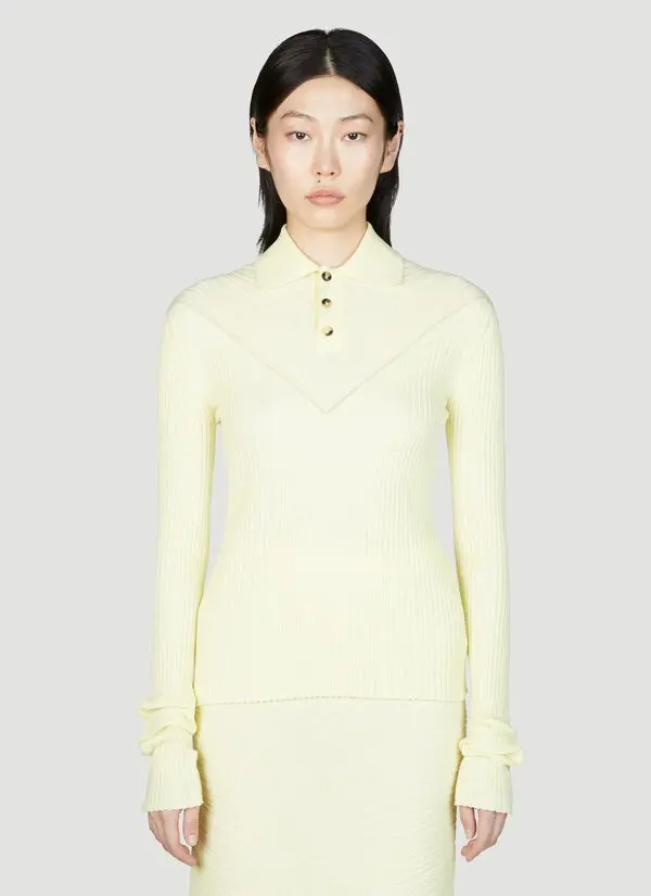 Bottega Veneta Long Sleeve Rib Top