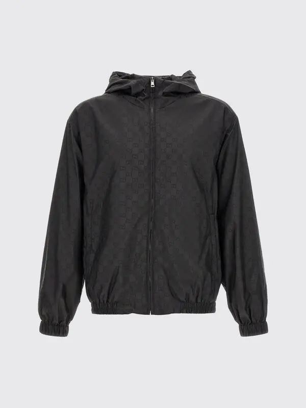 Gucci Gg Monogram Nylon Hooded Windbreaker Jacket
